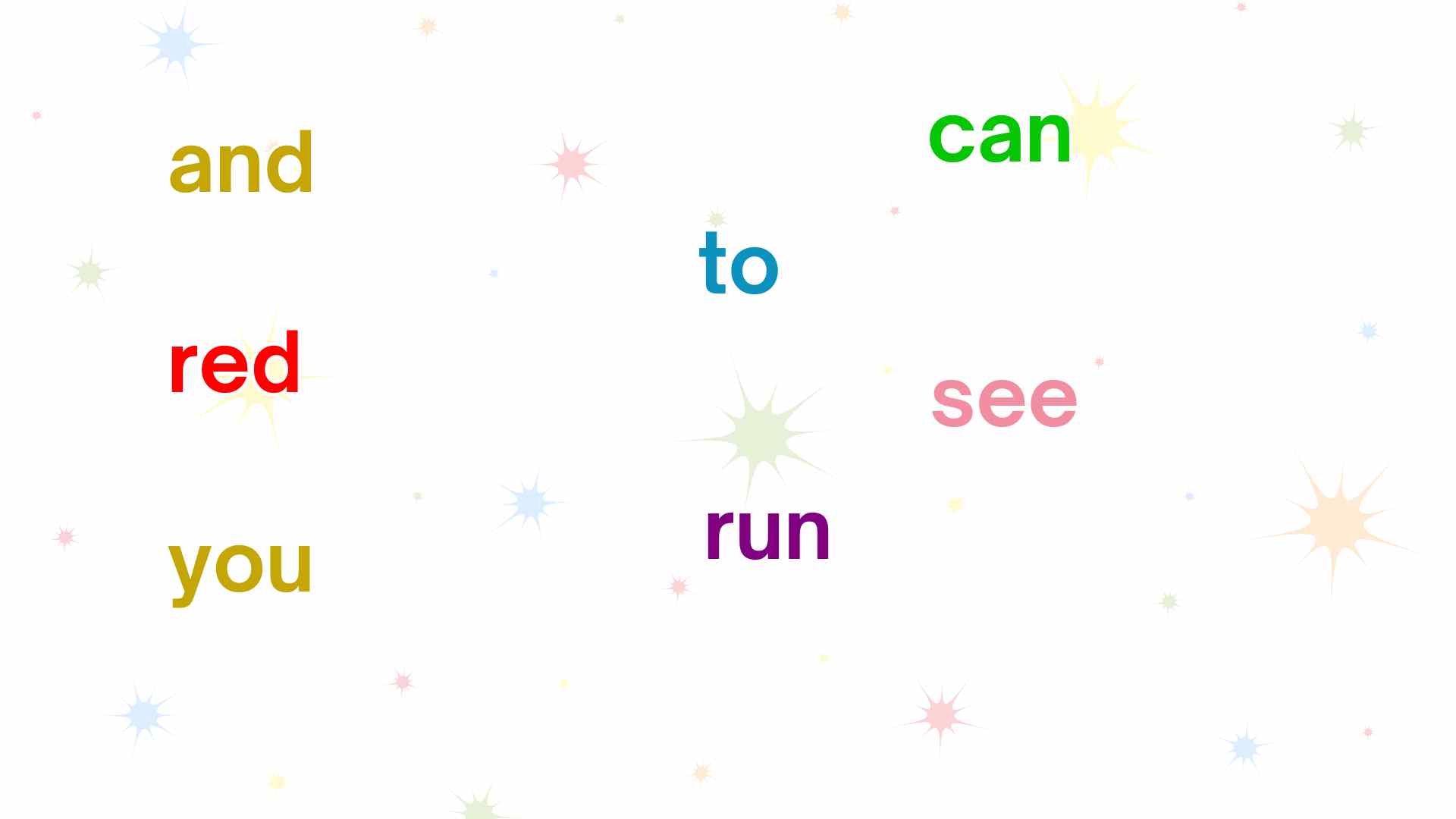 Preschool Phonics Words Red, And, You, To, Run, Can and See | Learning Bob