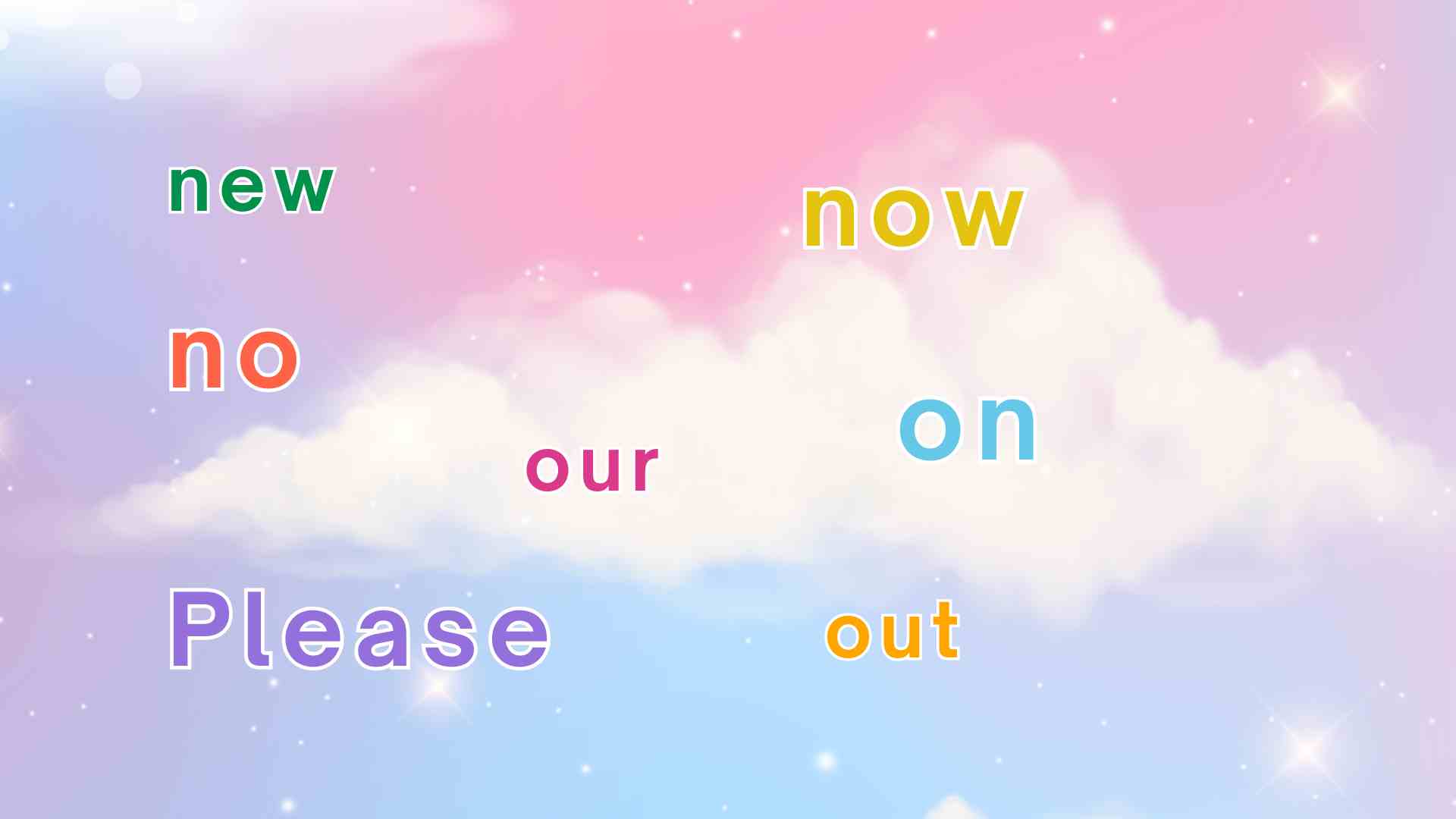 Preschool Phonics Words New, No, Please, Our, Now, On and Out ...